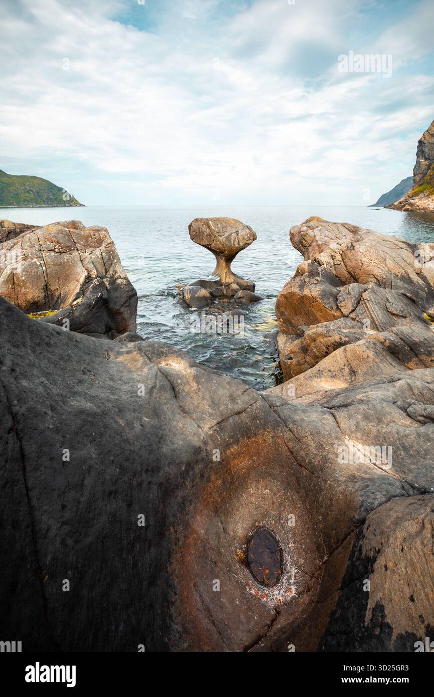Kannesteinen Rock in Måløy, Norway – Famous Mushroom-Shaped Coastal ...