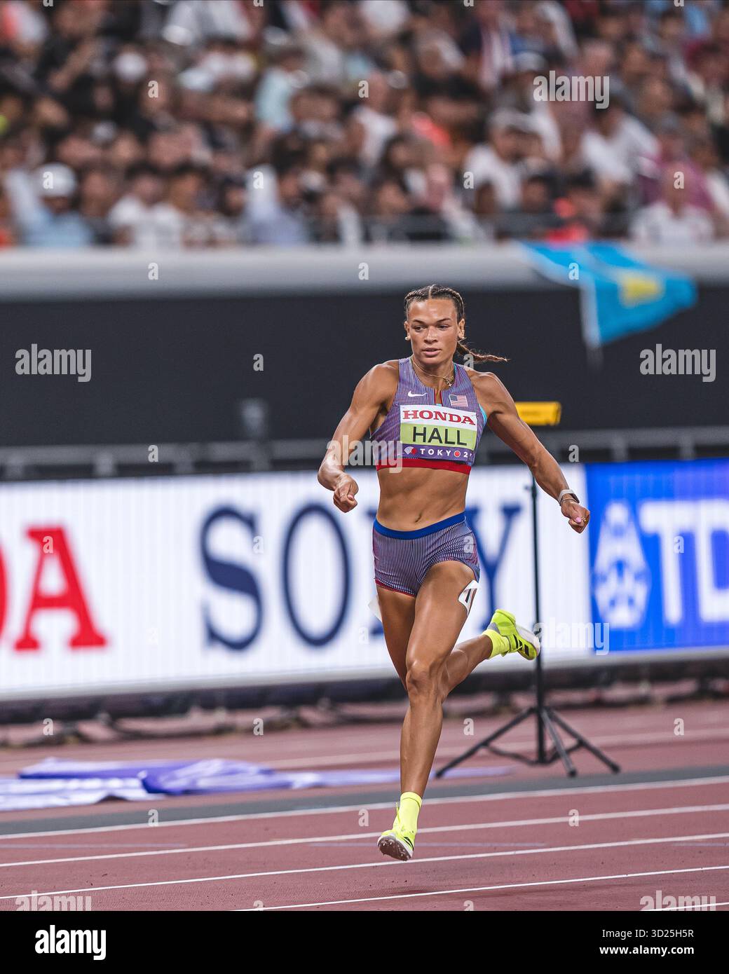 Anna Hall participating in the World Athletics Championships in Tokyo ...