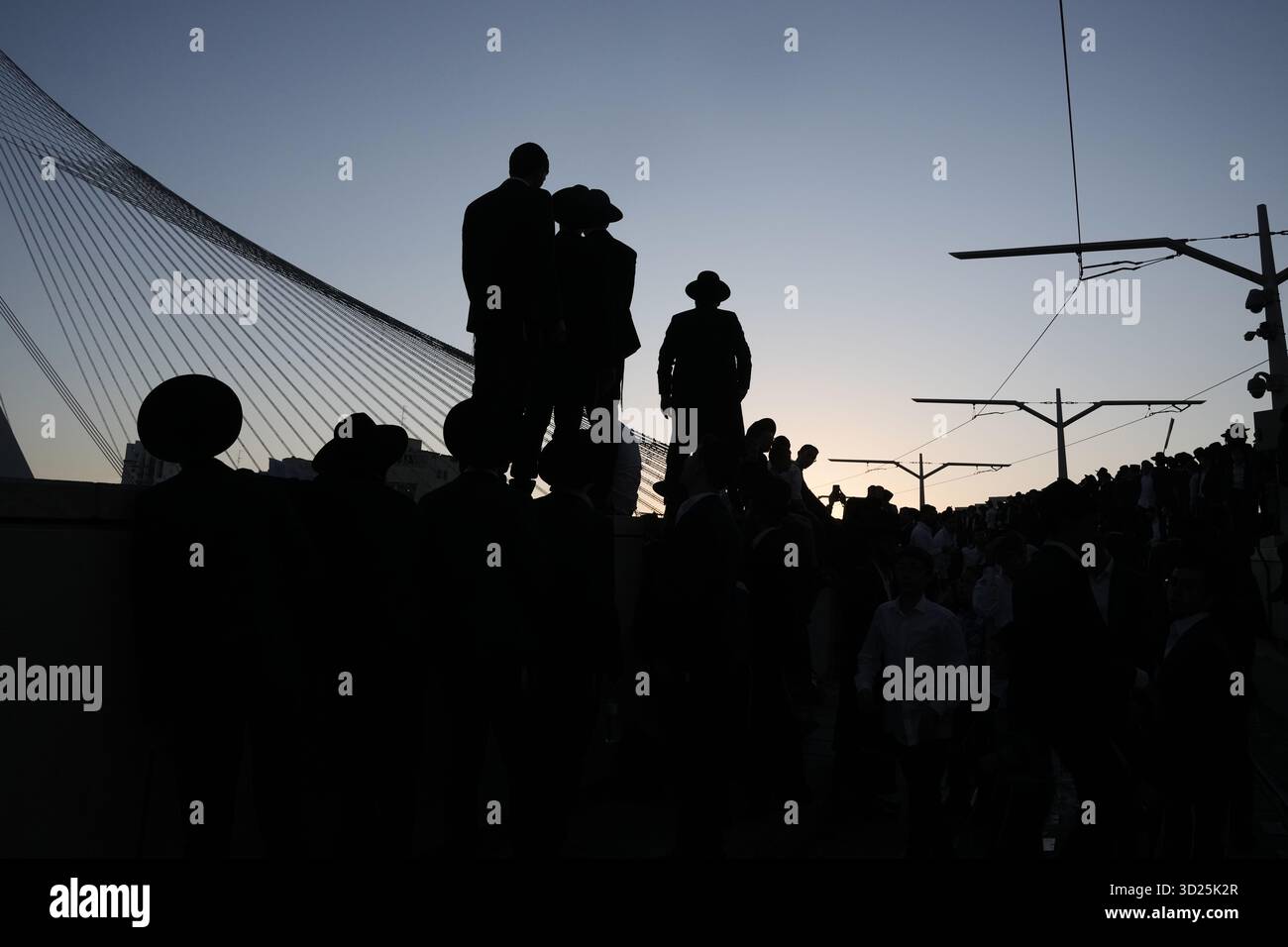Ultra-Orthodox Jewish men attend a rally against plans to force them to ...