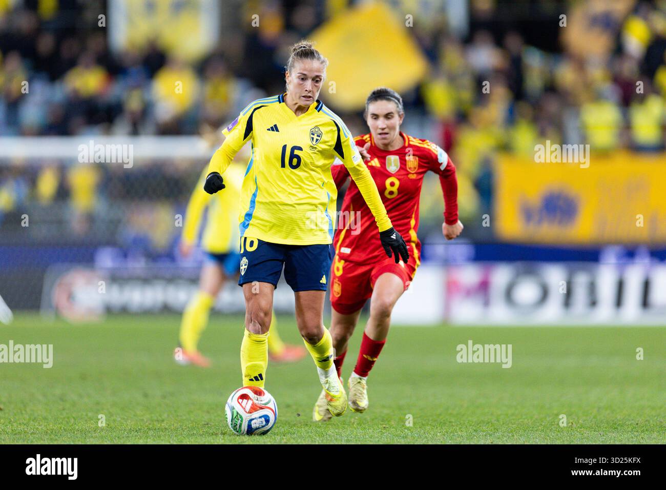 Filippa Angeldahl (16 Sweden) controls the ball during the semi-final ...