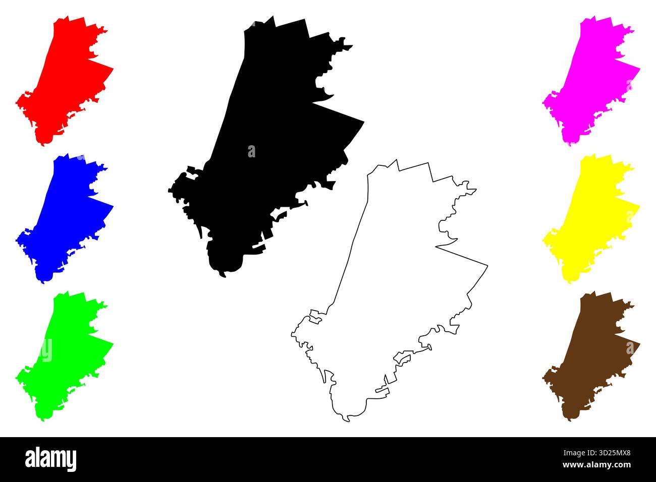 Bauchi city (Federal Republic of Nigeria, Bauchi State) map vector ...