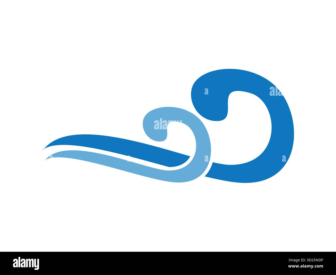 Clean and modern ocean waves icon vector with smooth curves and ...