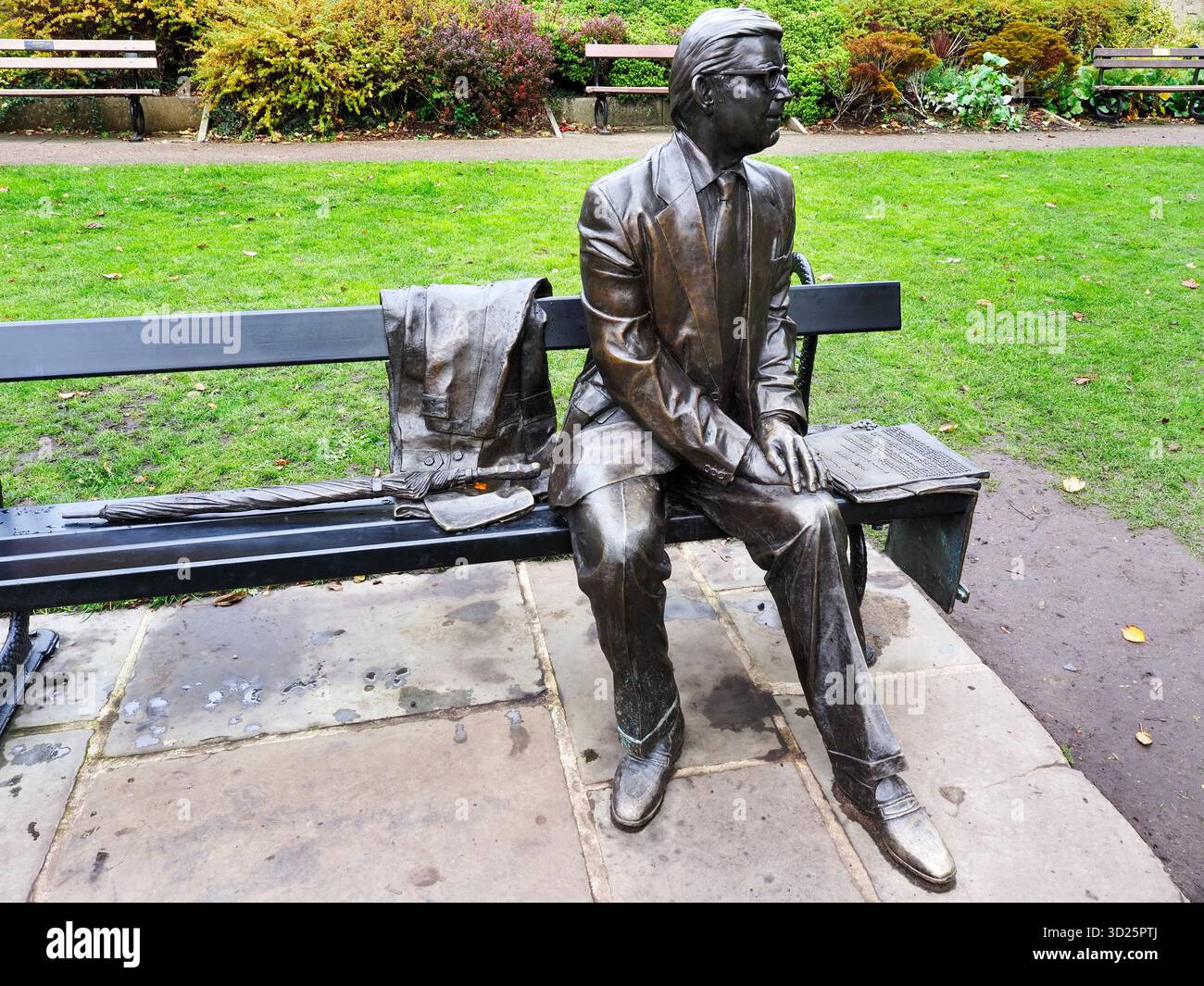 Seated statue of Knaresborough businessman and philanthropist George A ...