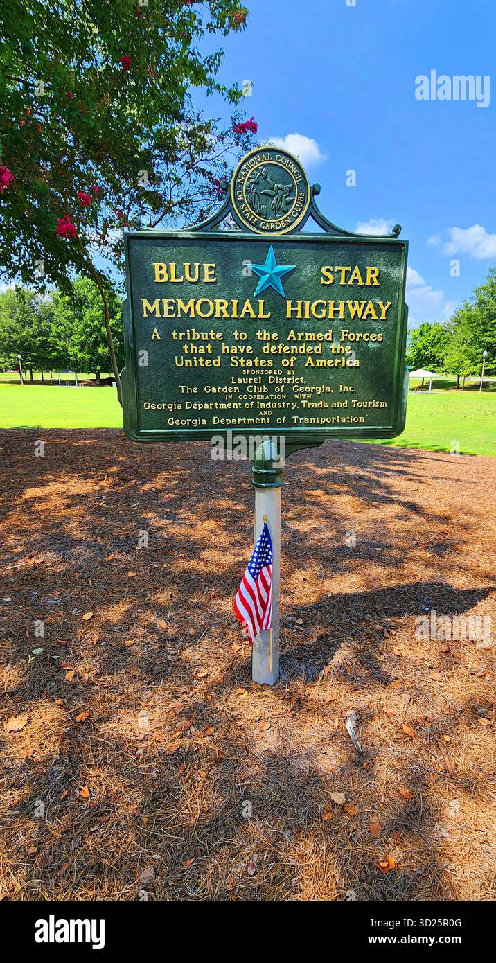 Georgia Blue Star Memorial Highway sign 09.15.2025 Stock Photo - Alamy