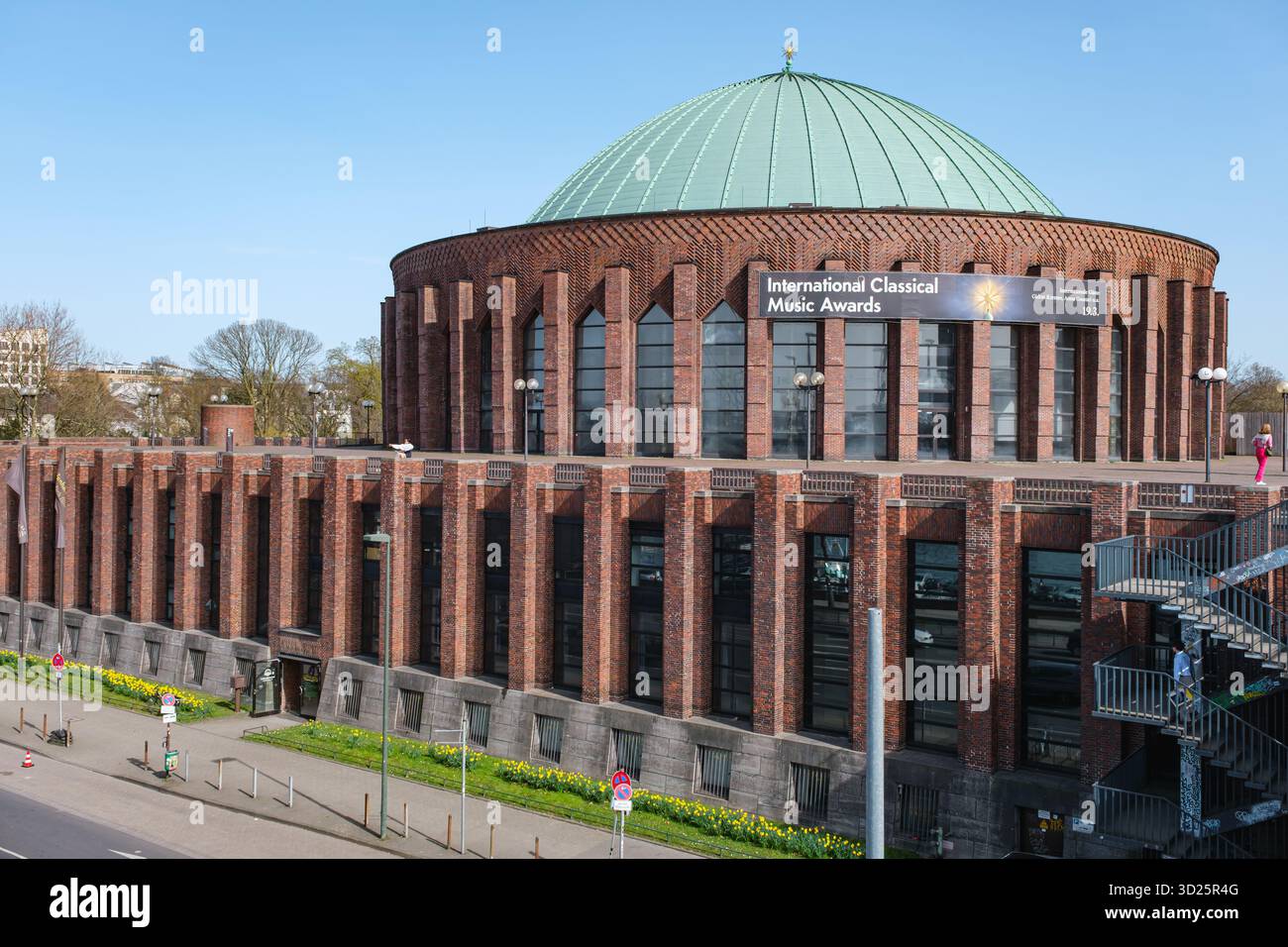 Historical building of Tonhalle Düsseldorf concert hall with brick ...