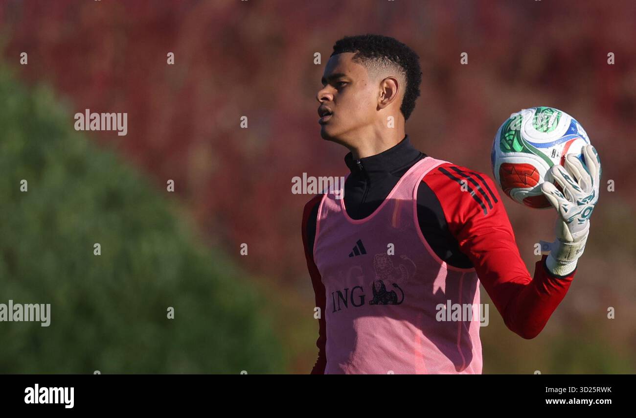 Belgium's Lucca Brughmans pictured in action during a training session ...
