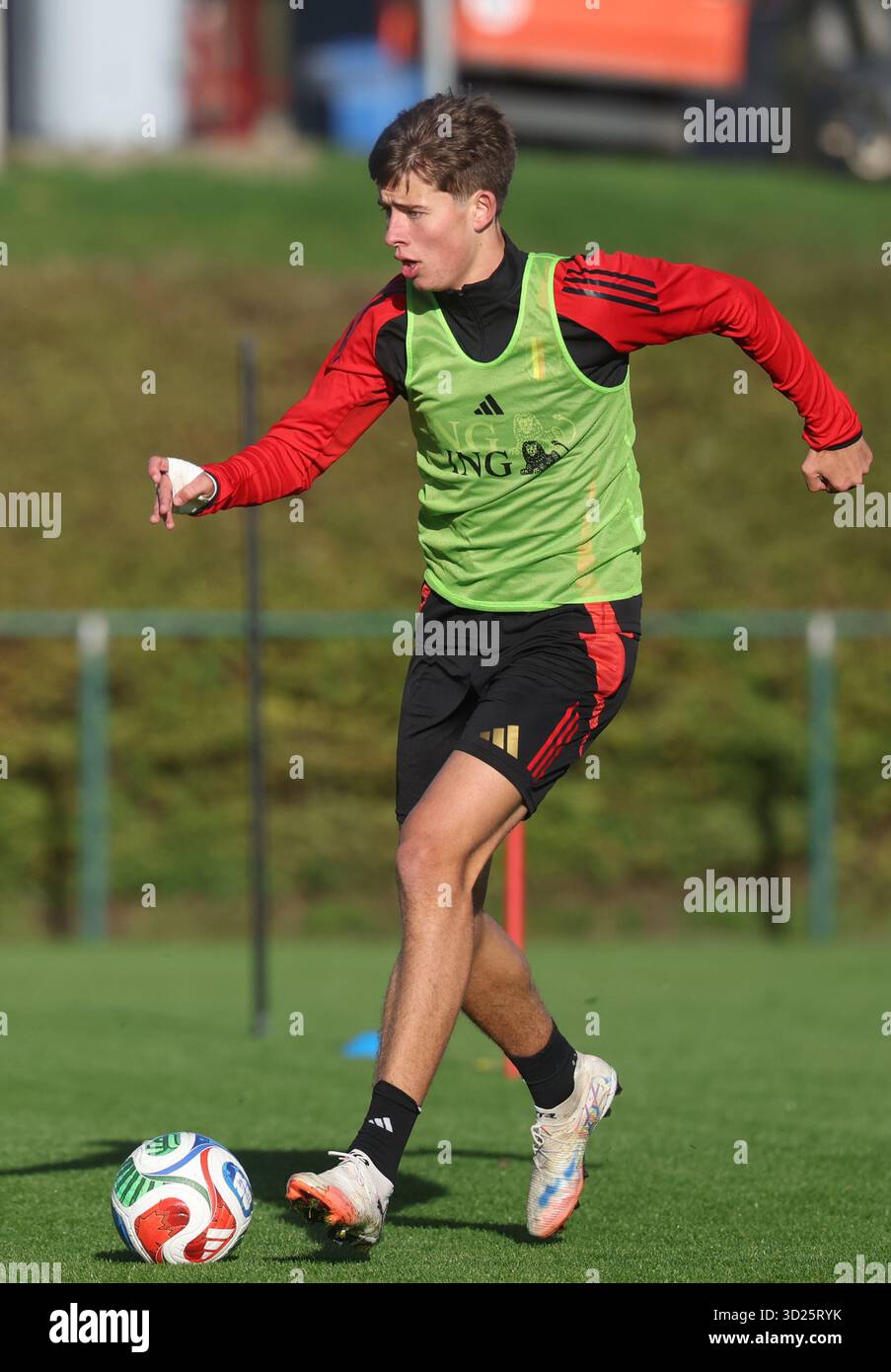 Belgium's Brent Jonkers pictured in action during a training session of ...