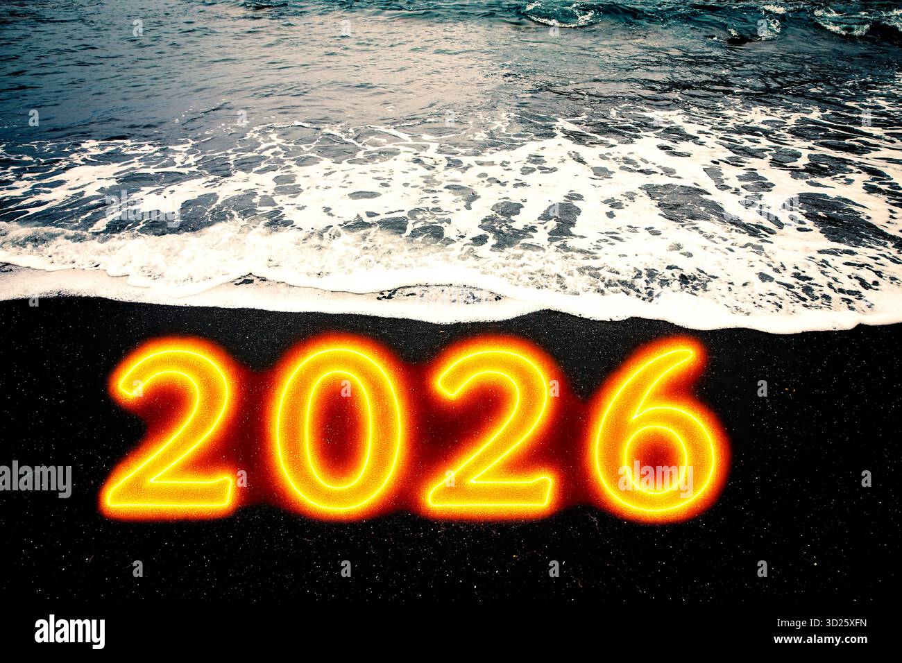Glowing numbers 2026 in hi-res stock photography and images - Alamy