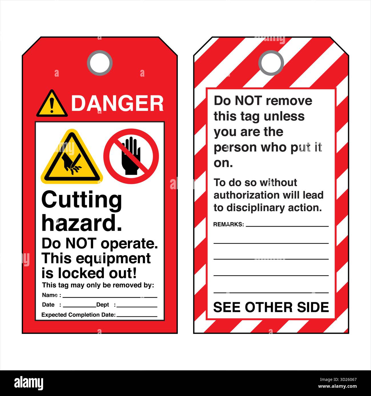 Danger equipment tag Stock Vector Images - Alamy