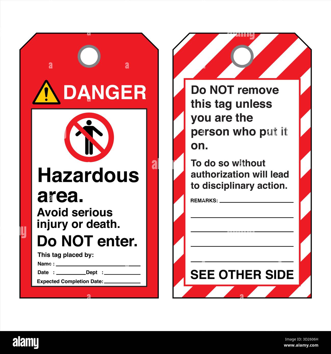 Safety Tags Out – Lock Out Tag Out (LOTO) tags are used to identify and ...