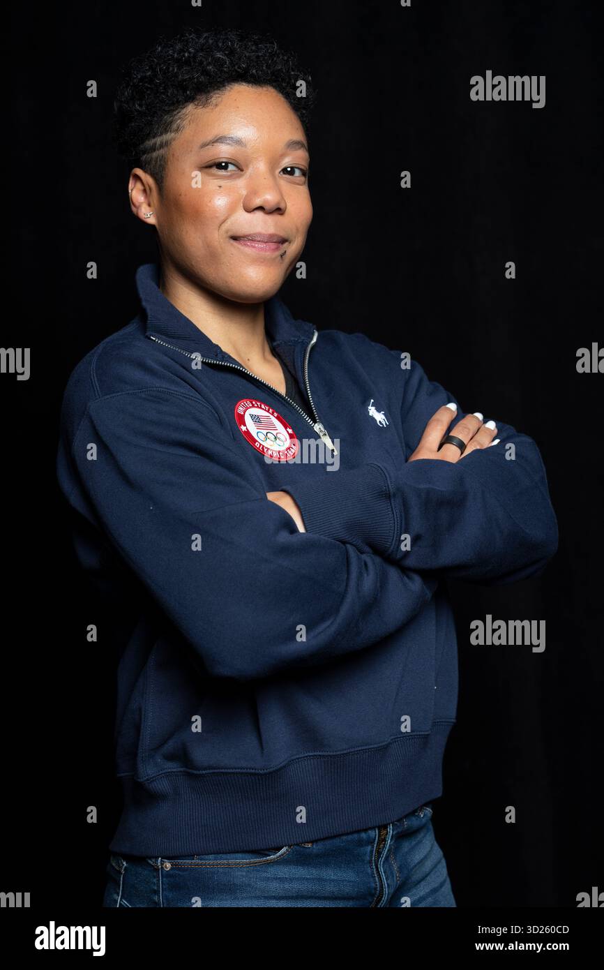 Olympic hopeful U.S. skeleton racer, Mystique Ro, poses for a photo at ...