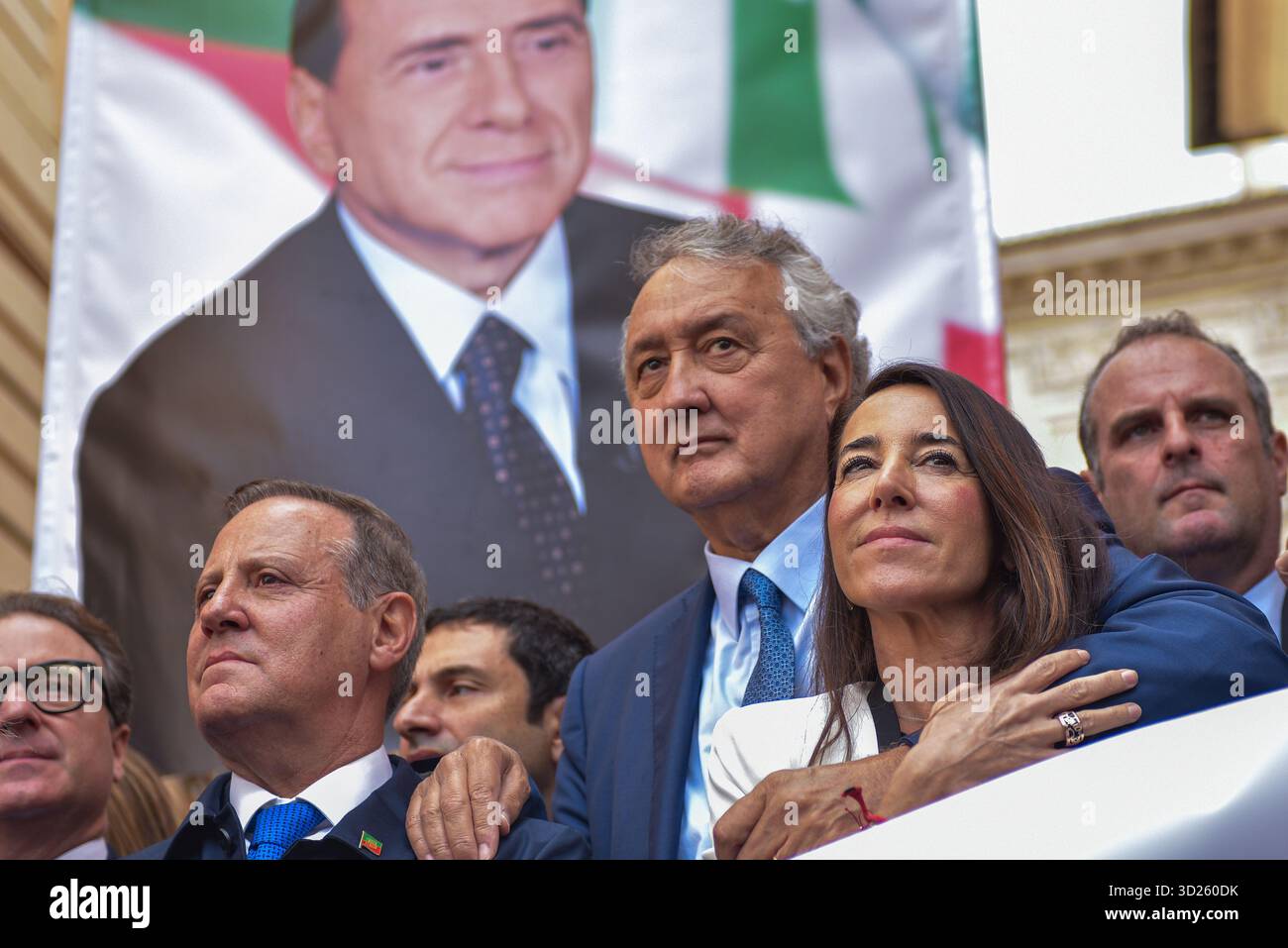 Paolo Barelli and Licia Ronzulli attend the Forza Italia flash-mob in ...
