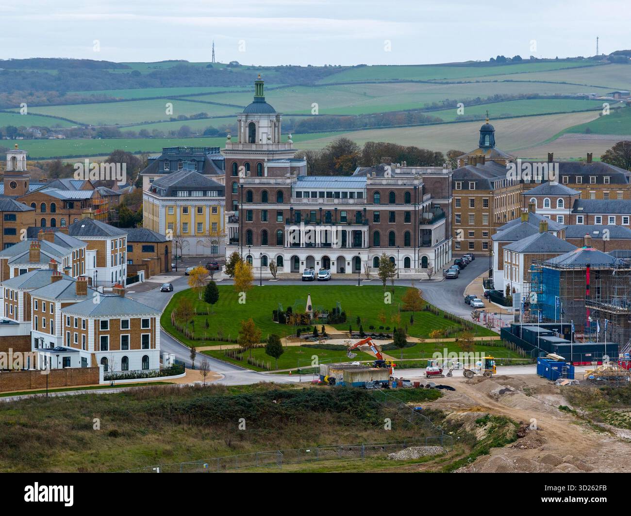 Poundbury, Dorset, UK. 30th October 2025. General aerial view of ...