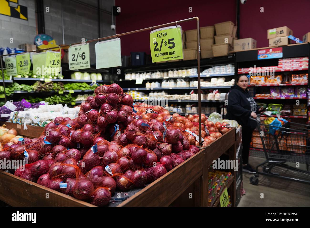 A person shops for produce, which is covered by the USDA Supplemental ...