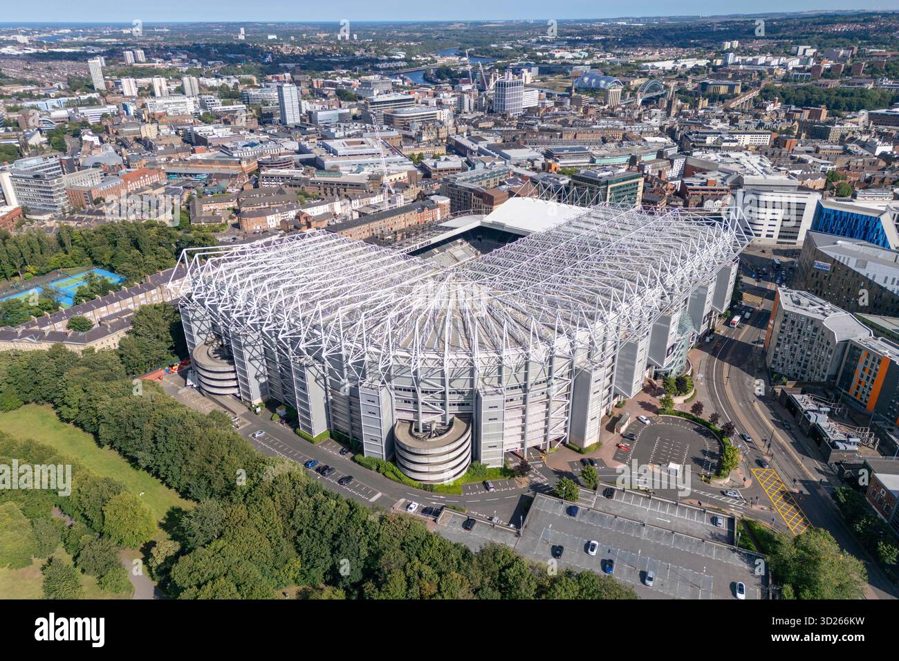 Aerial view of St James' Park football stadium, home ground of Premier ...