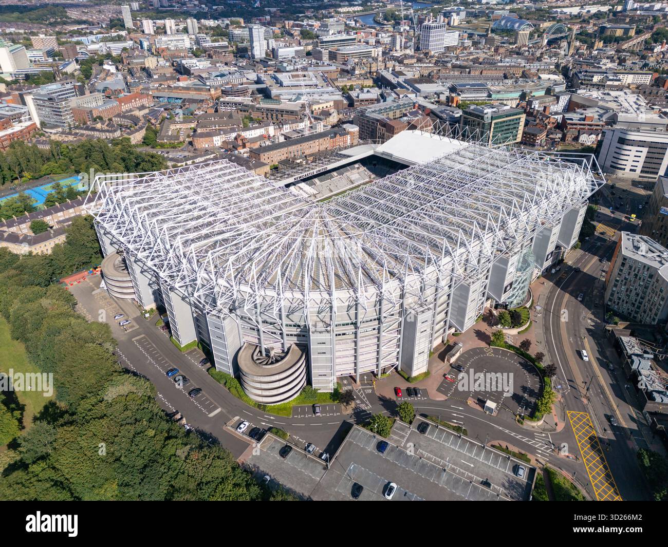 Aerial view of St James' Park football stadium, home ground of Premier ...