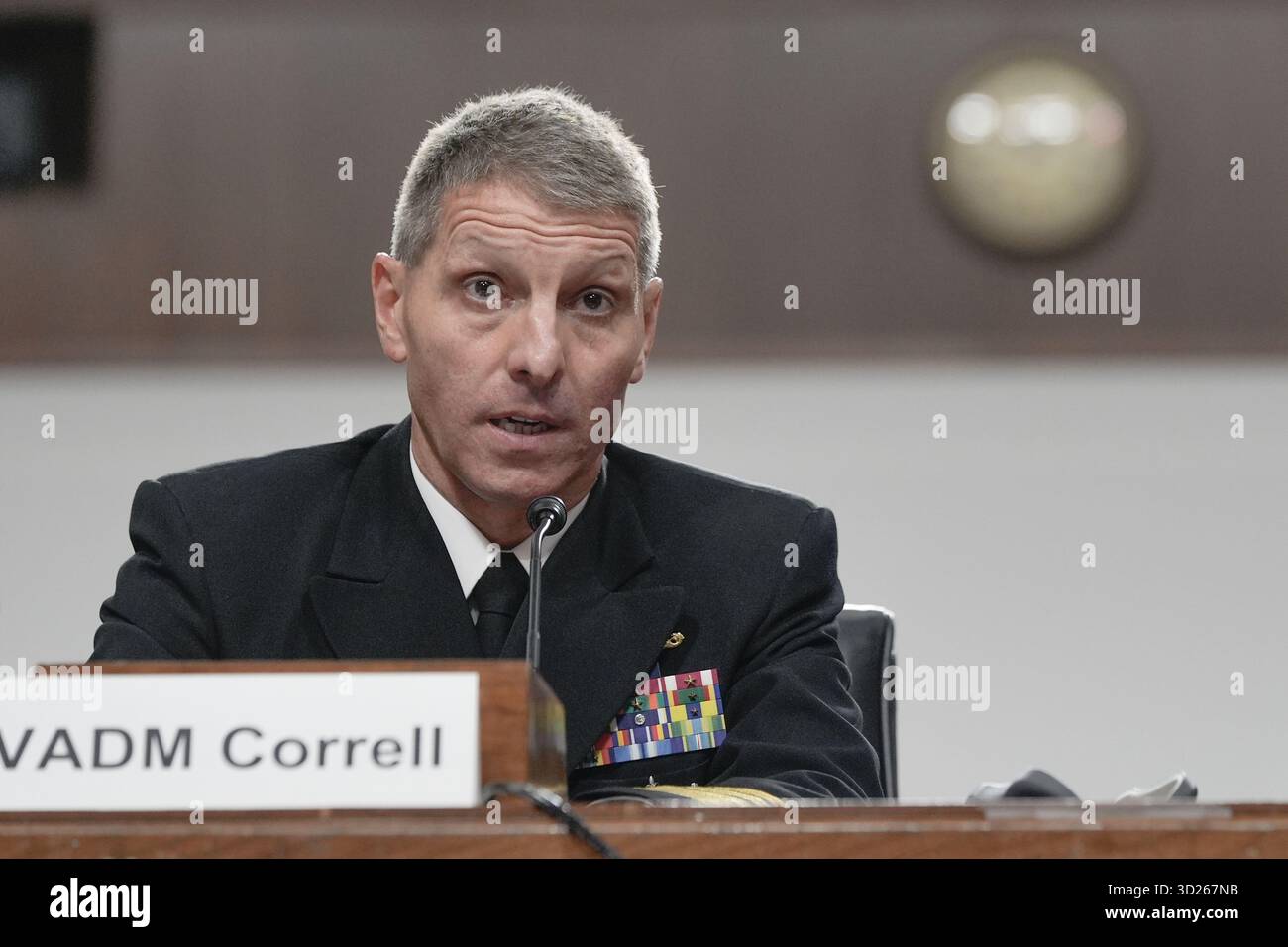 Vice Admiral Richard Correll testifies during a Senate Committee on ...