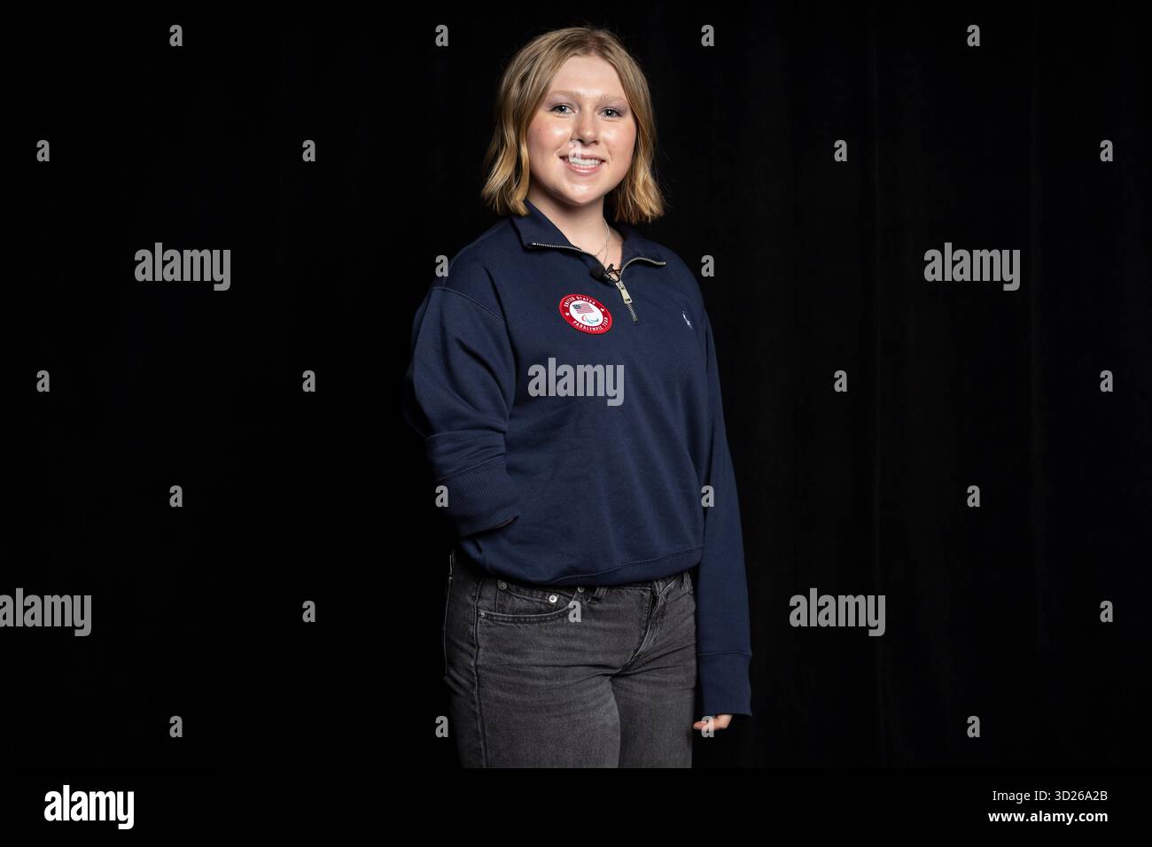 Olympic hopeful U.S. para alpine skier, Audrey Crowley, poses for a ...
