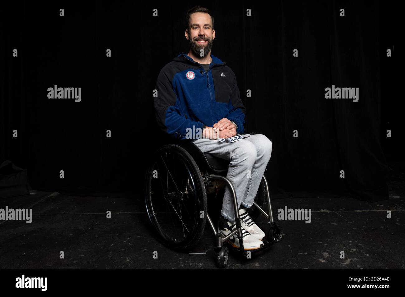 Olympic hopeful U.S. para nordic skier, Aaron Pike, poses for a photo ...