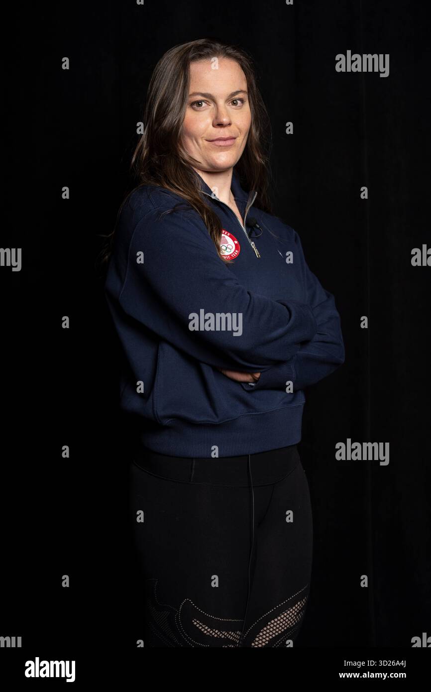Olympic hopeful U.S. alpine skier, Breezy Johnson, poses for a photo at ...