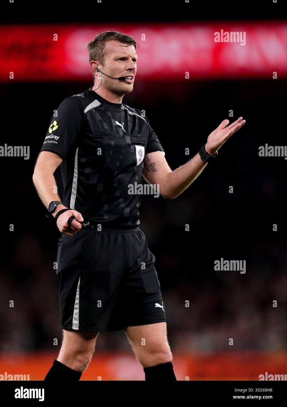 Referee Sam Barrott during the Carabao Cup fourth round match at ...
