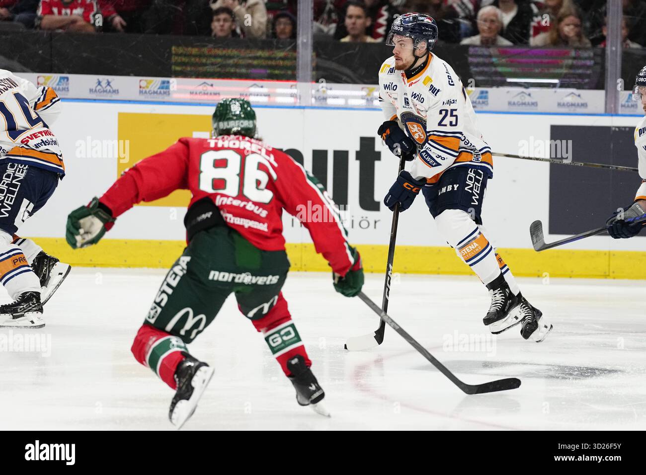 GOTHENBURG, SWEDEN 20251030Växjö's Erik Thorell against Växjö's Lucas ...