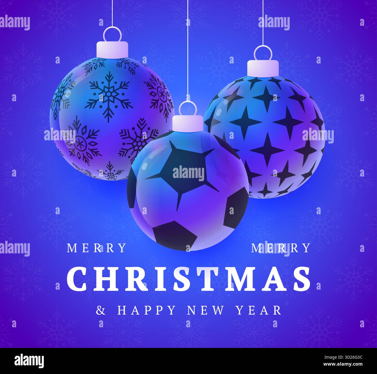 Football or Soccer Christmas and New Year sport banner. Merry Christmas ...