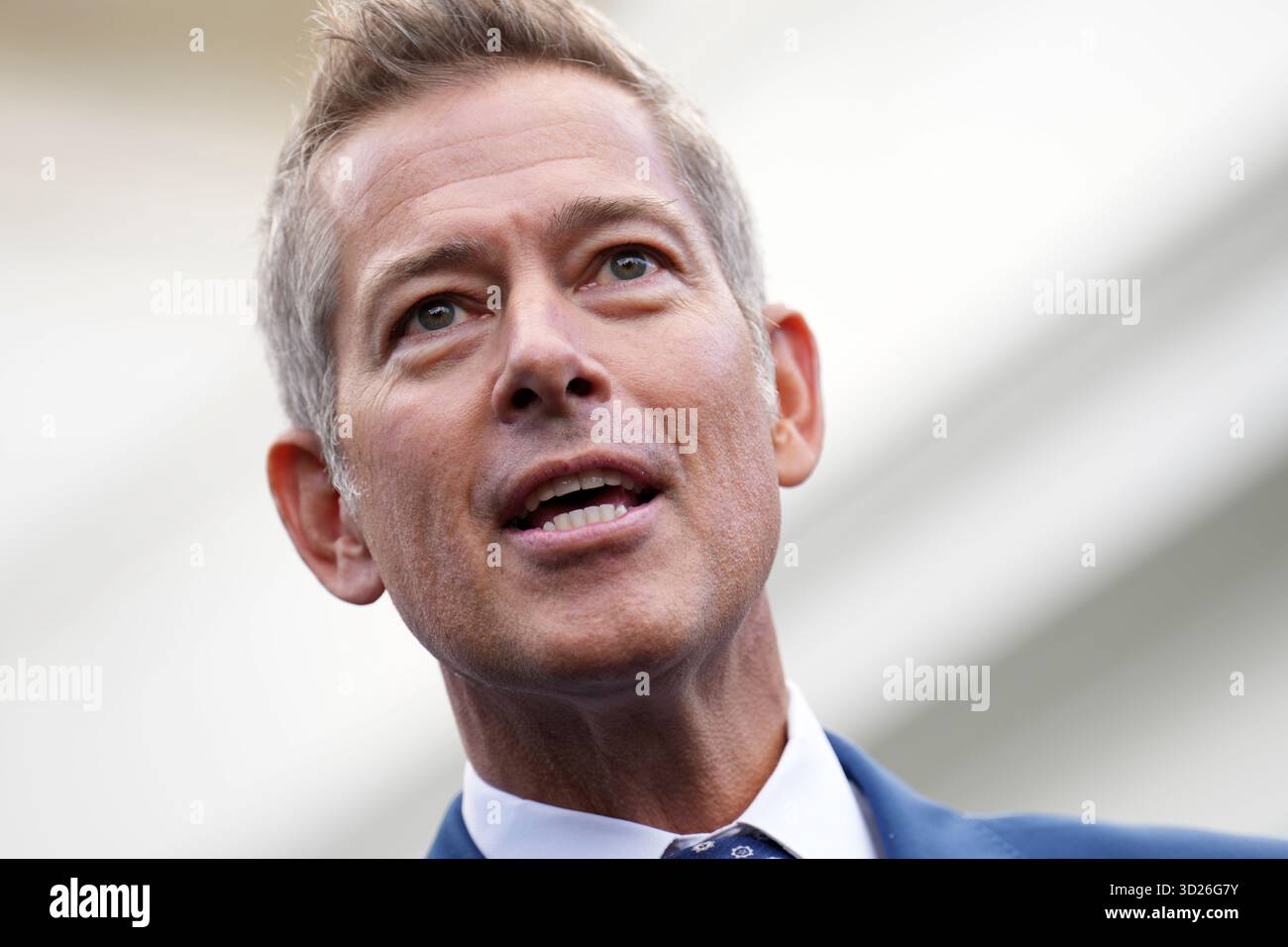 Transportation Secretary Sean Duffy speaks to the media about the ...
