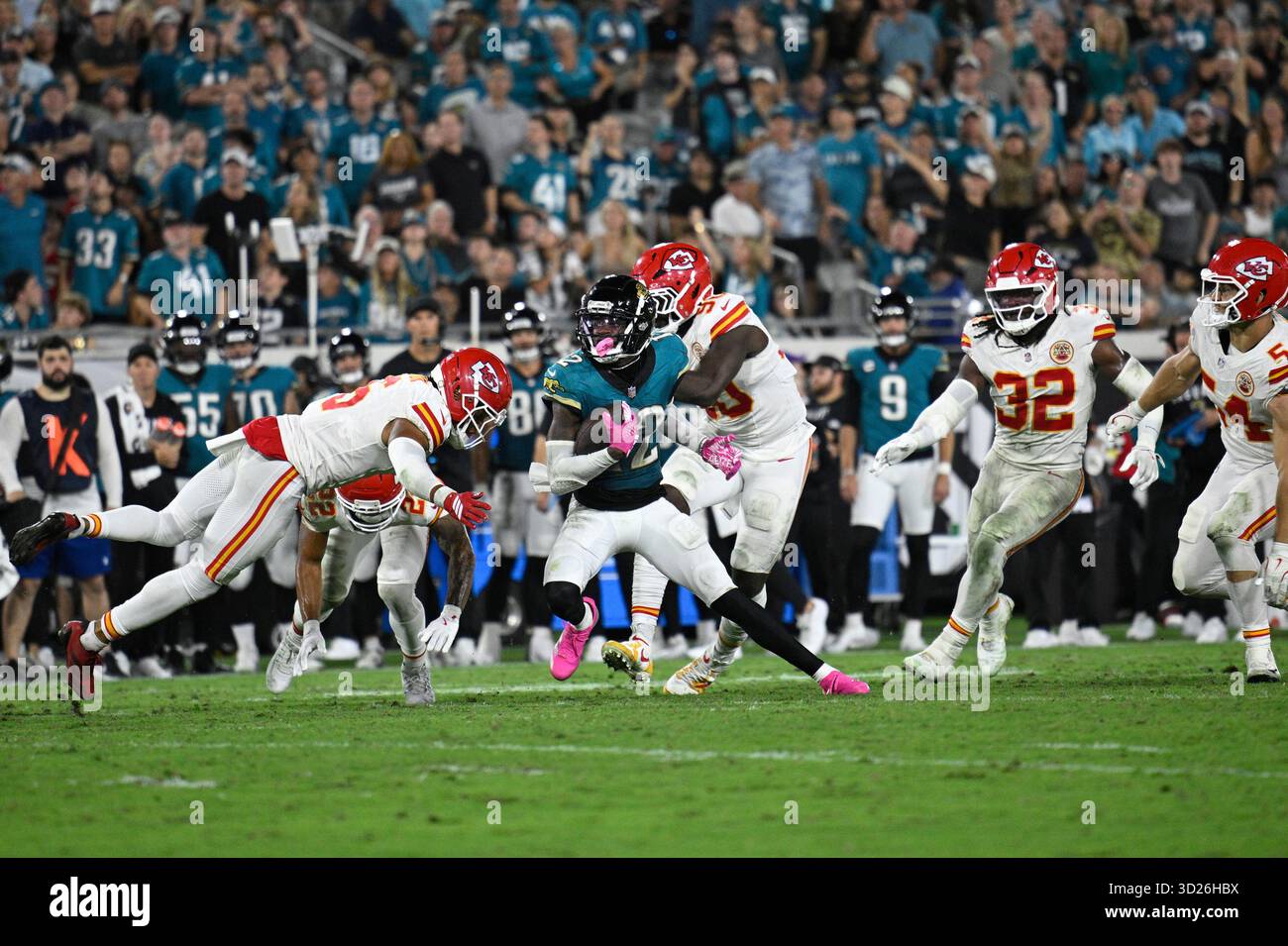Jacksonville Jaguars wide receiver Travis Hunter (12) runs after ...