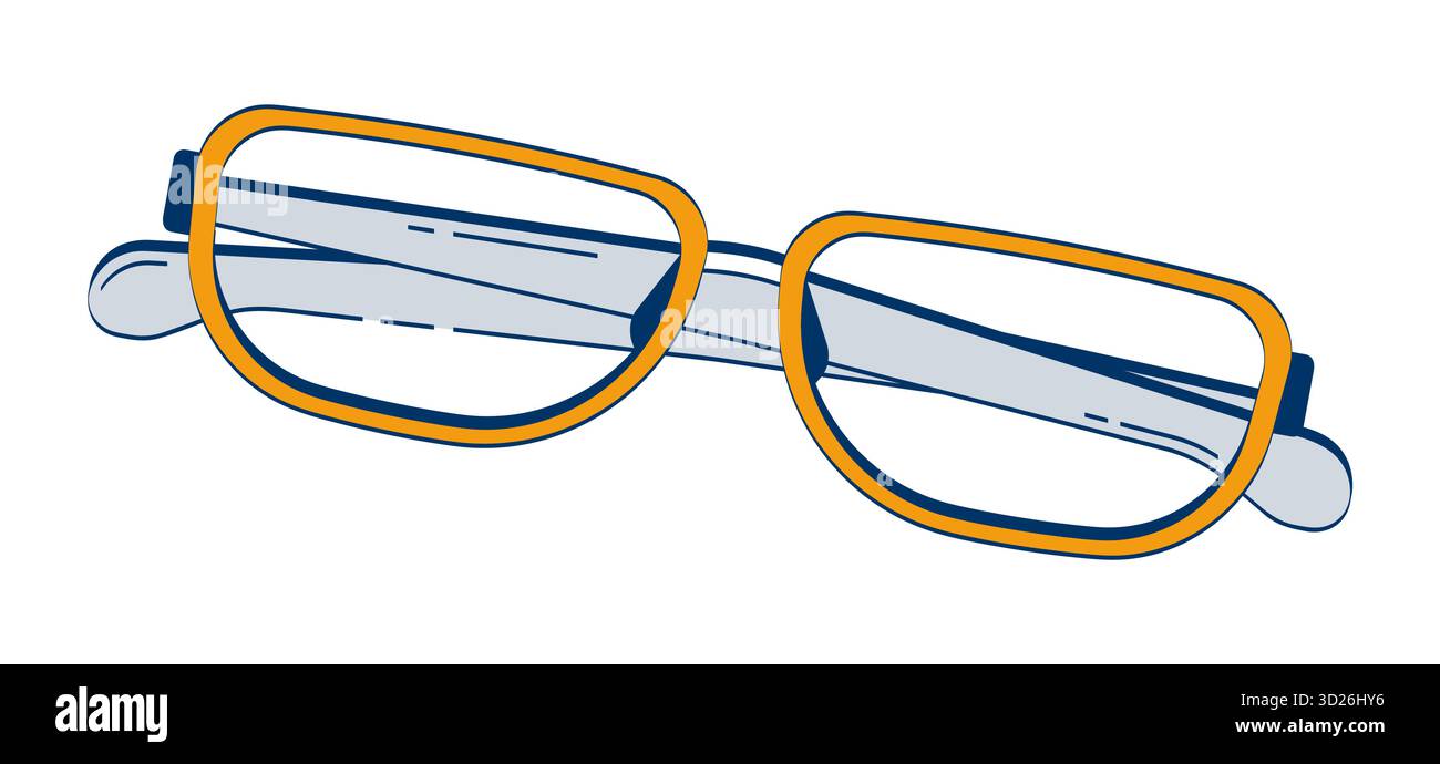 Stylish eyeglasses frame folded 2D doodle object Stock Vector Image ...