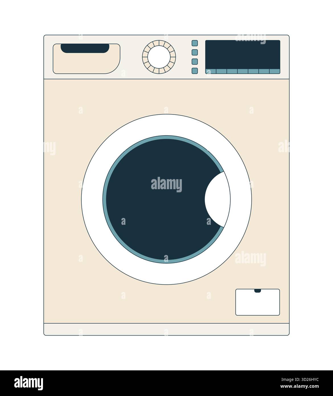 Front-load washing machine 2D cartoon object Stock Vector Image & Art ...