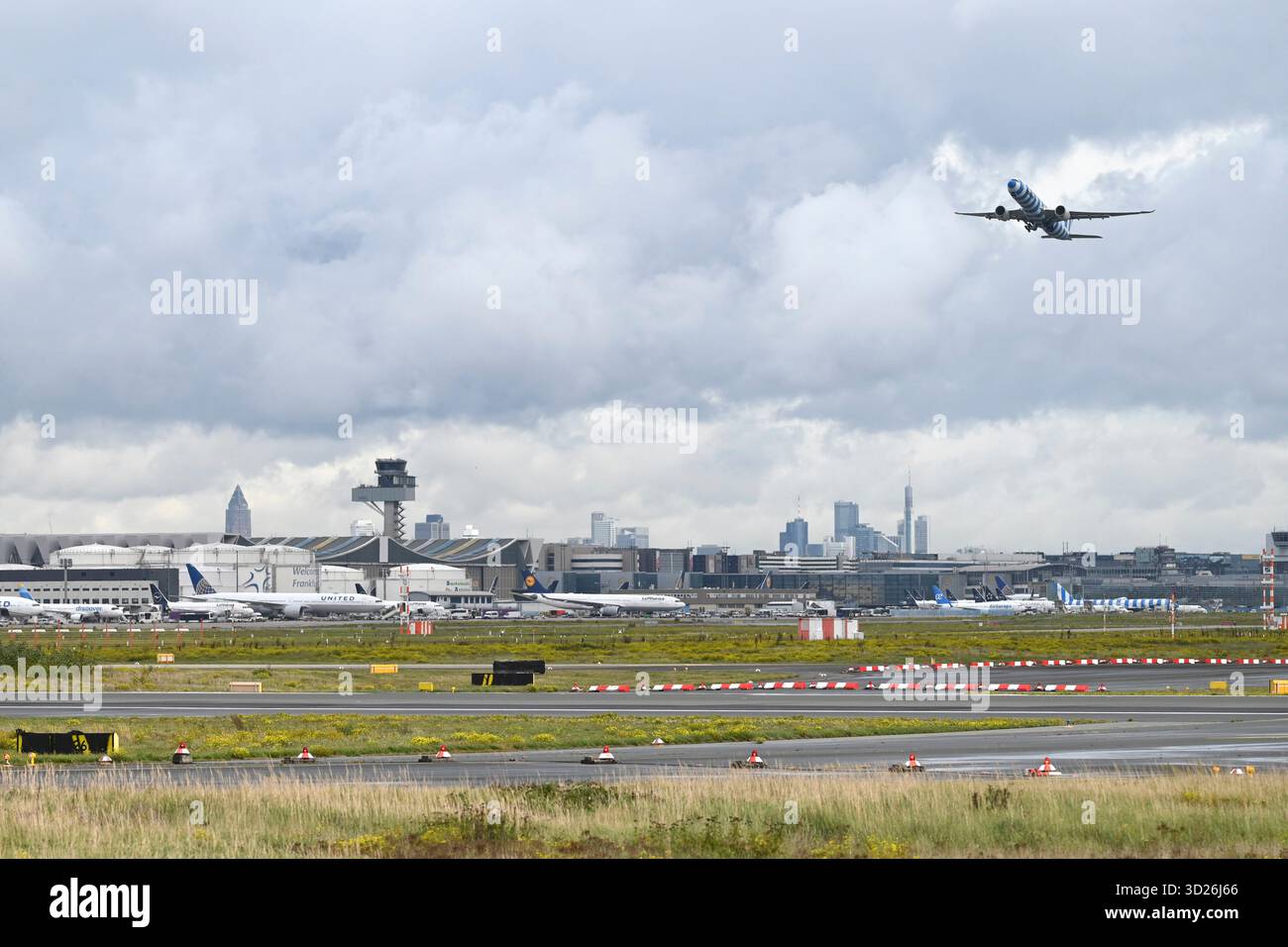 A Condor aircraft takes off from Frankfurt Airport, location: Runway ...