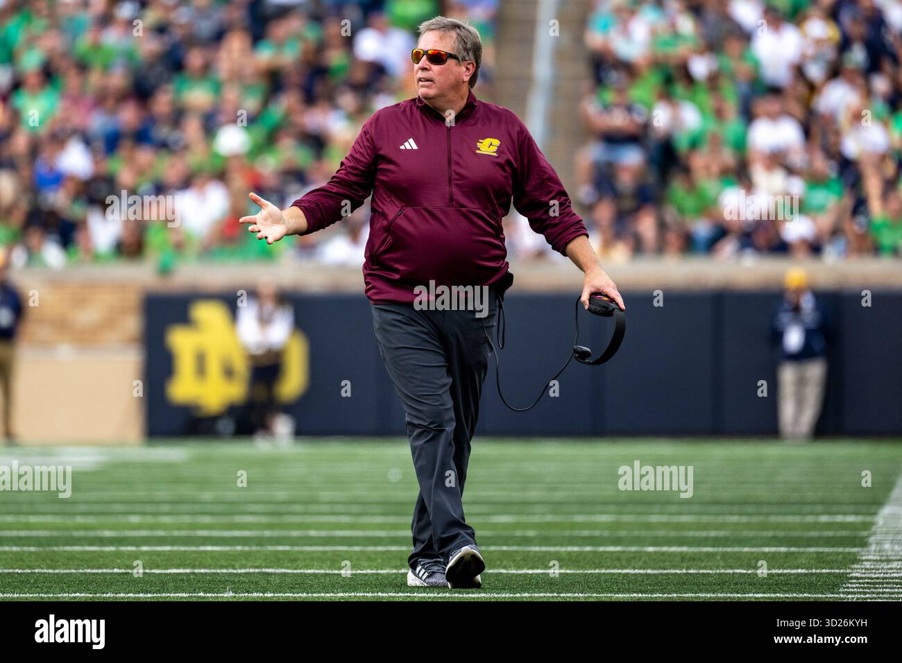 FILE - Central Michigan head coach Jim McElwain reacts during an NCAA ...