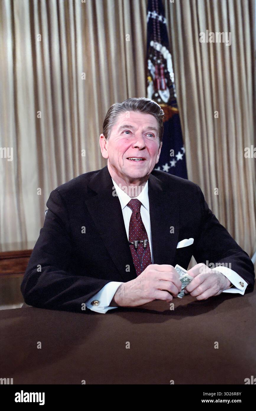 U.S. President Ronald Reagan's address to the nation on the economy ...