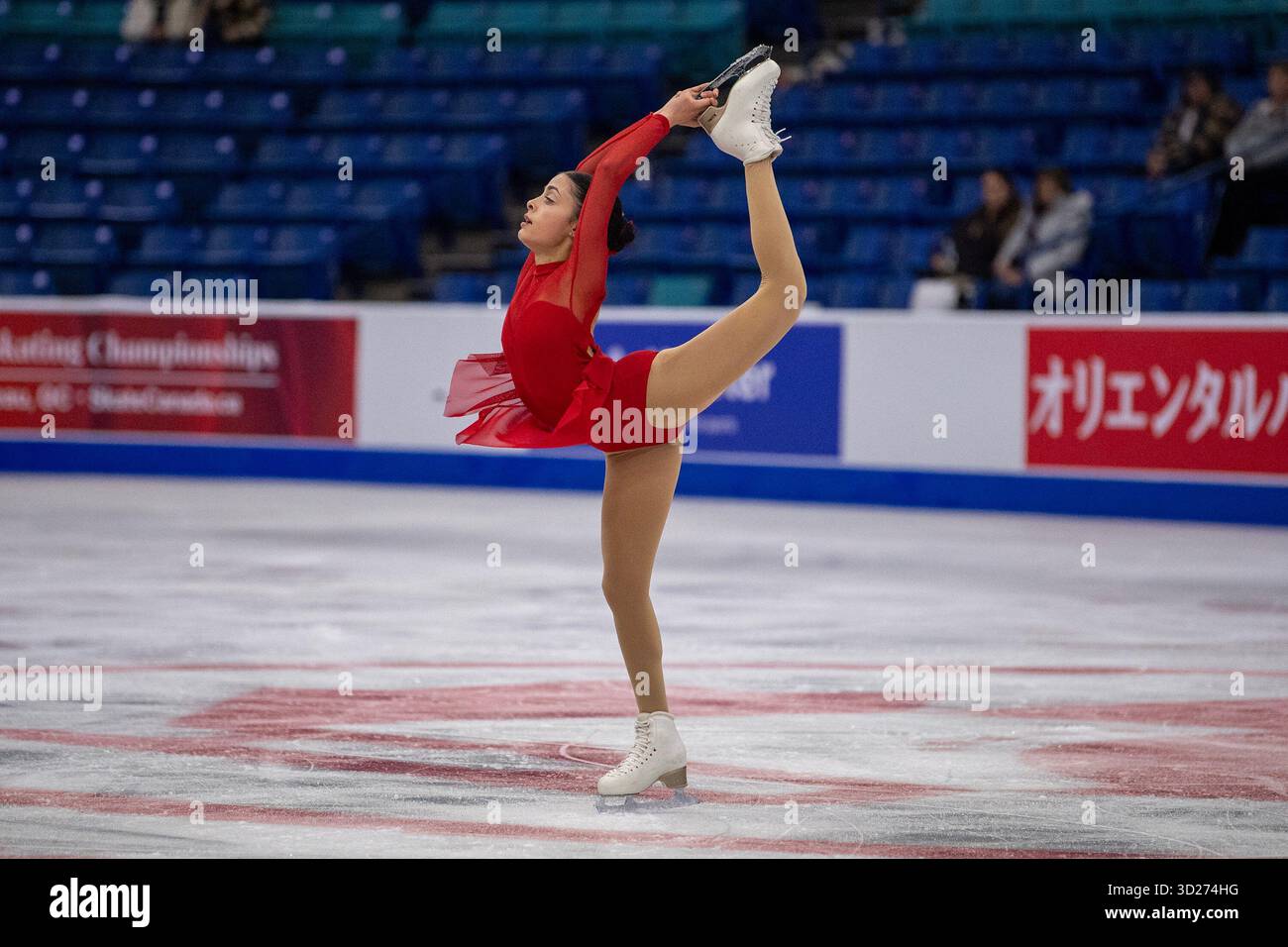 Canadian ice dancer Madeline Schizas skates during a practice for the ...