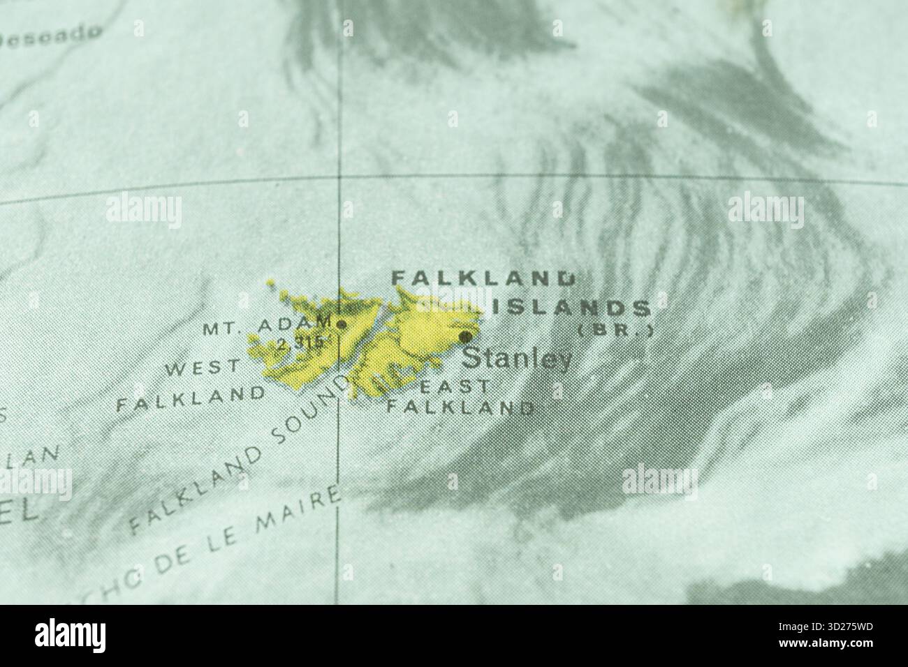 Falkland Islands, UK, a photo of a world atlas map, suitable to ...
