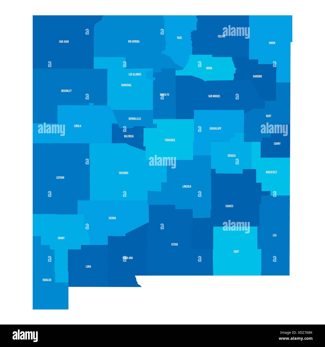 New Mexico, NM - detailed political map of US state. Administrative map ...