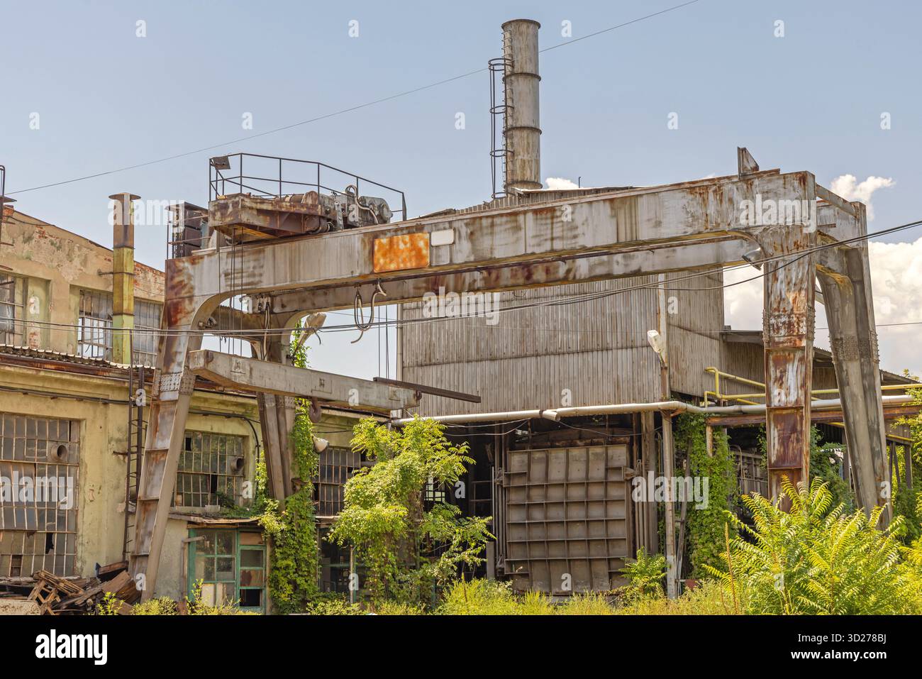 Abandoned Gantry Crane Mechanical Industry Factory Building in Serbia ...