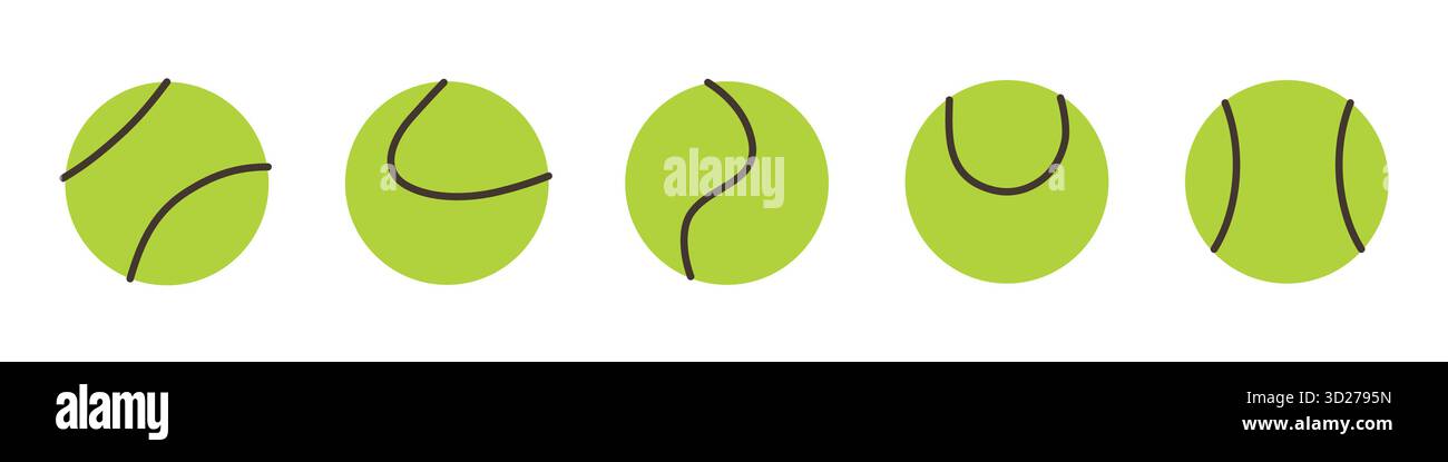 green tennis balls in different positions and angles; perfect for ...