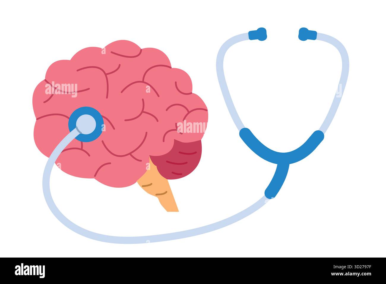 Human brain connected stethoscope hi-res stock photography and images ...