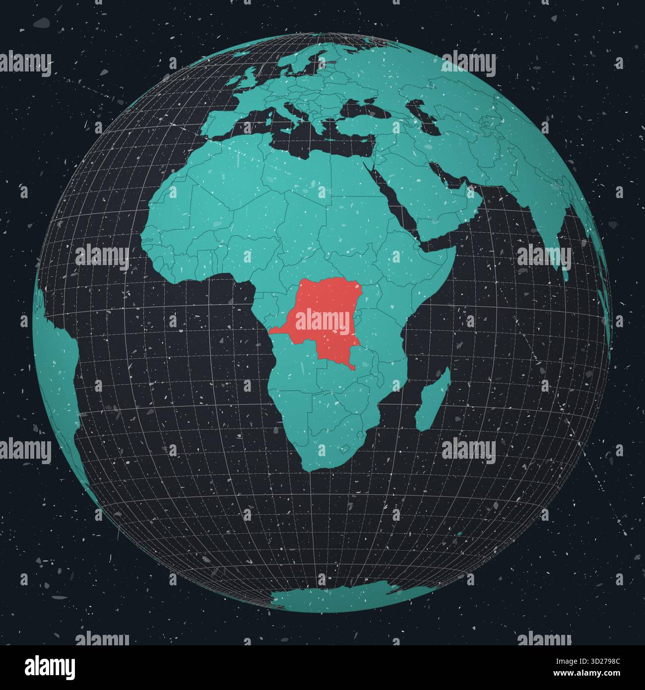 Republic congo on globe Stock Vector Images - Alamy