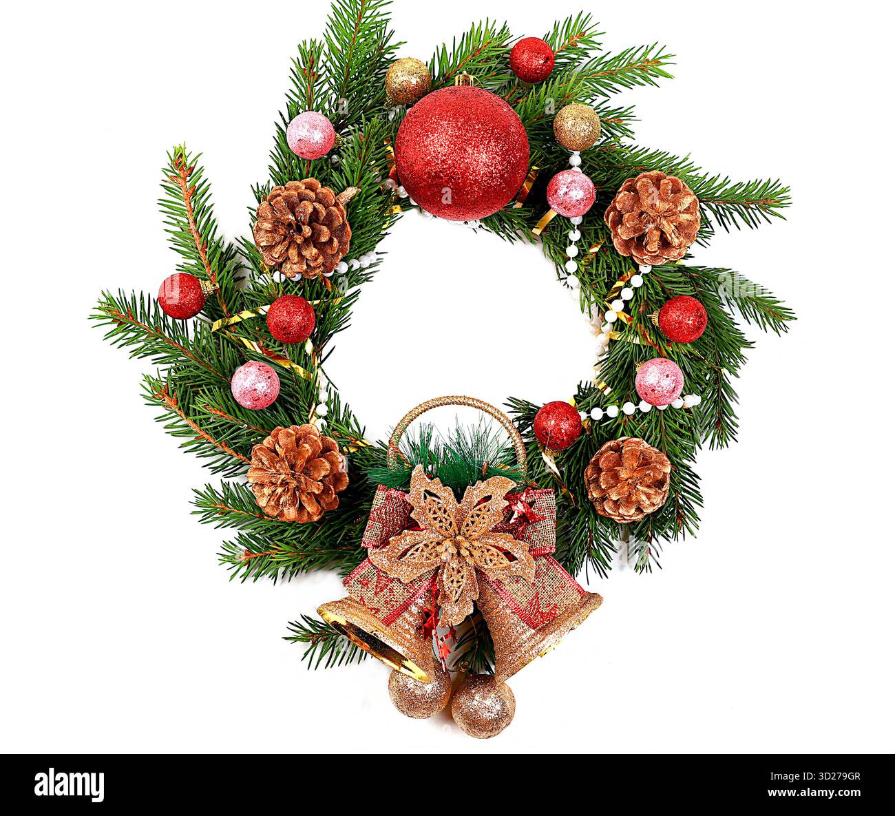 Holiday wreath made natural Cut Out Stock Images & Pictures - Alamy