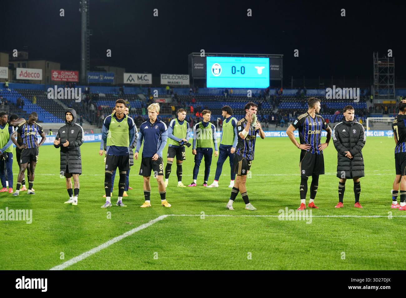 Pisa's players ....During the Serie A soccer match between Pisa and ...