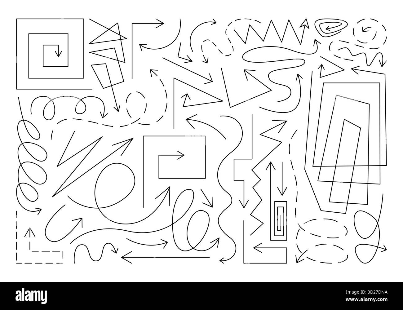 Set abstract icons symbols Black and White Stock Photos & Images - Alamy