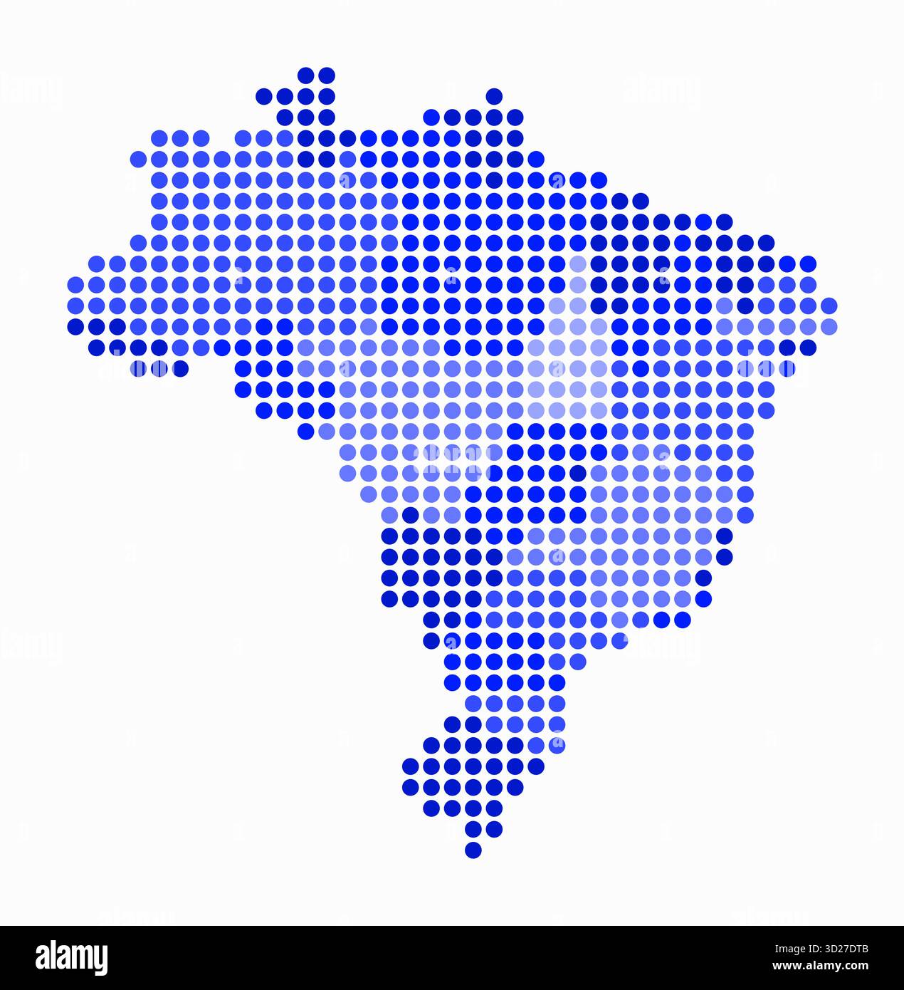 Brazil dotted map. Digital style map of the country on a white ...