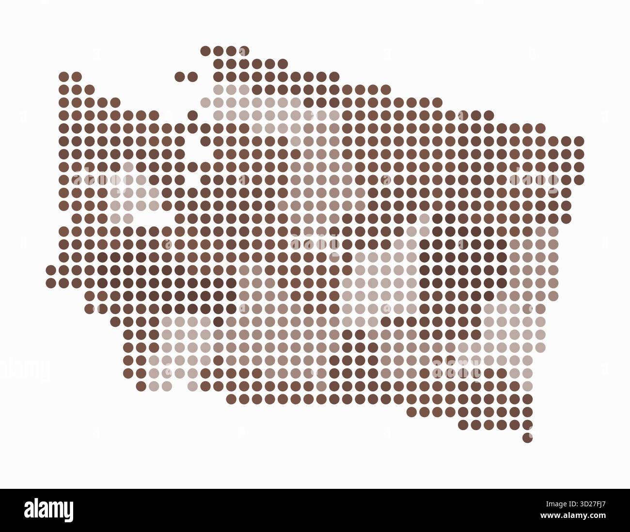 Washington dotted map. Digital style map of the state on white ...