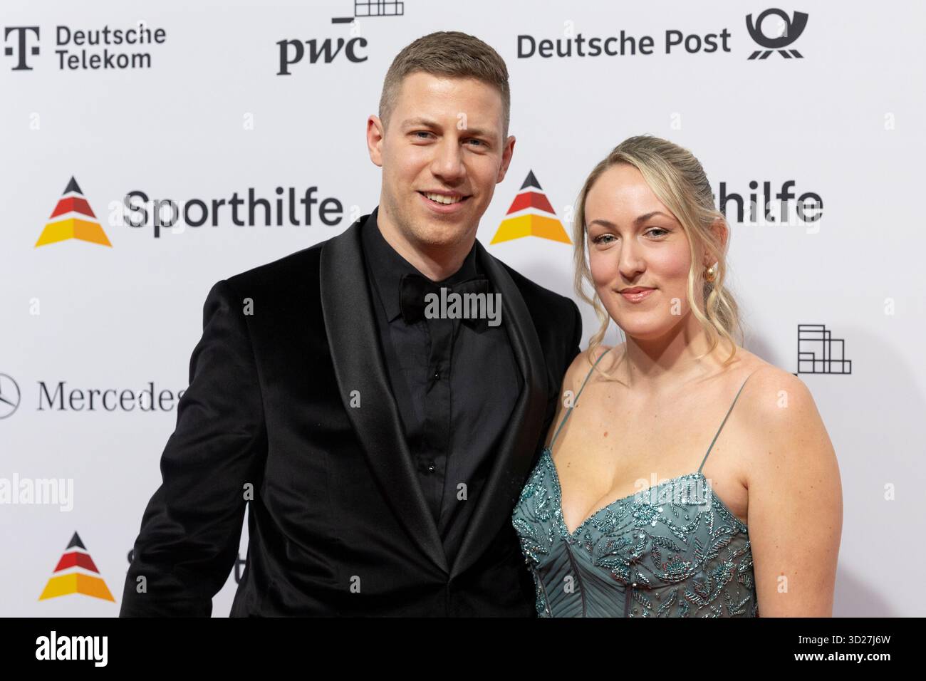 Bobsledder Florian BAUER (left) with wife Amelie HEINTZ (right) as ...