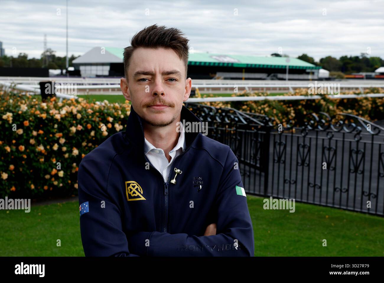 Winning jockey of the 2024 Melbourne Cup Robbie Dolan poses for a photo ...