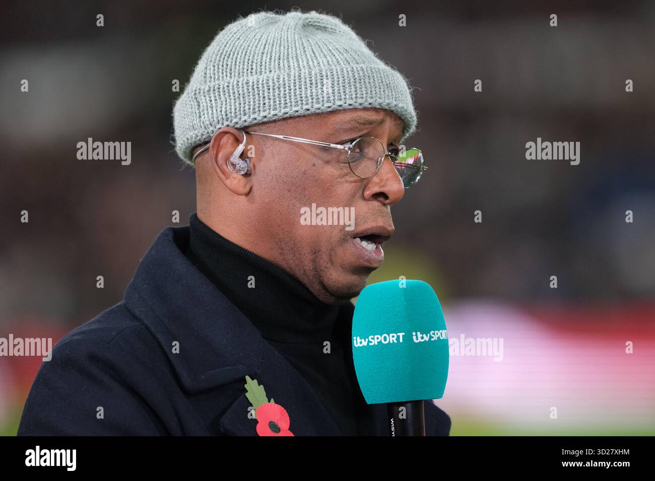 Former footballer Ian Wright seen during the Women’s International ...
