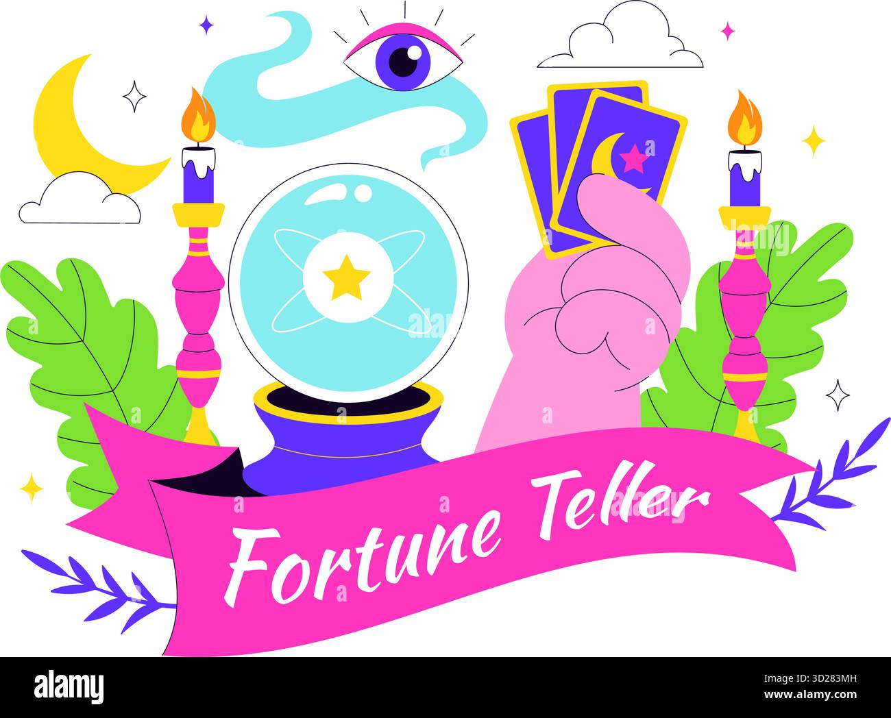 Crystal ball magic book Cut Out Stock Images & Pictures - Alamy